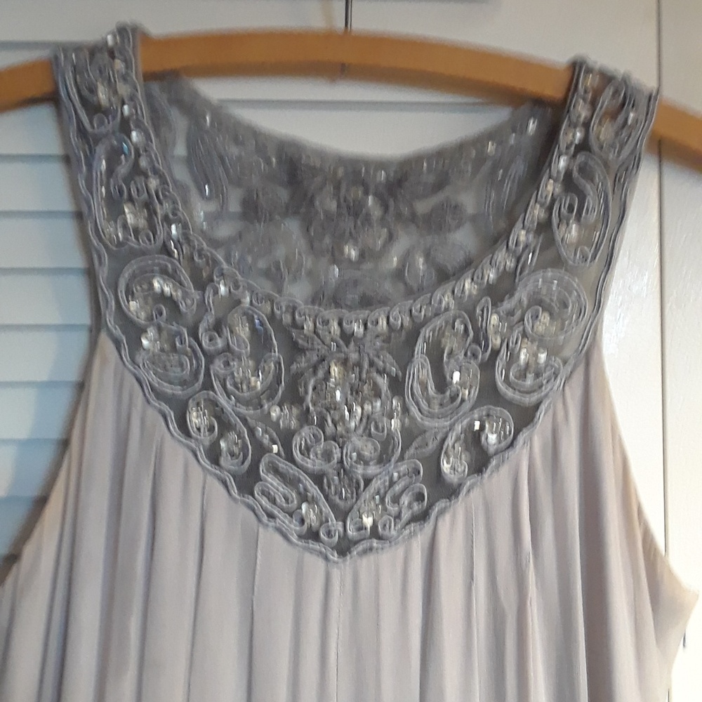 Sue Wong Nocturne Silver Embroidered Dress 2 - Gem